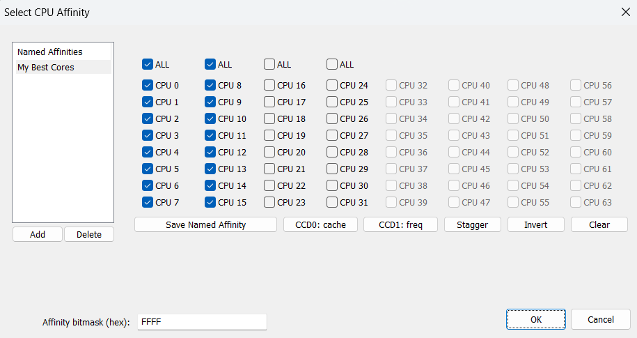 CPU Affinity Mask Calculator