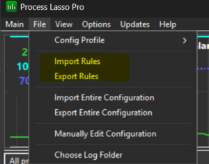Process Lasso v15.1 – Selective Rule Import/Export and Copy/Paste
