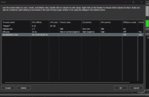 Process Lasso v17.0 – Consolidated Rules View