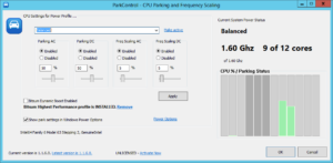 ParkControl – Tweak CPU Core Parking and More