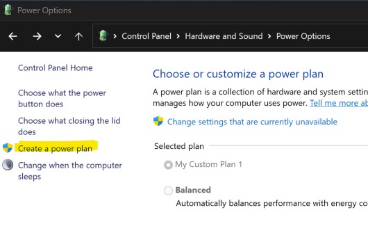 Why do I only have a Balanced power plan?