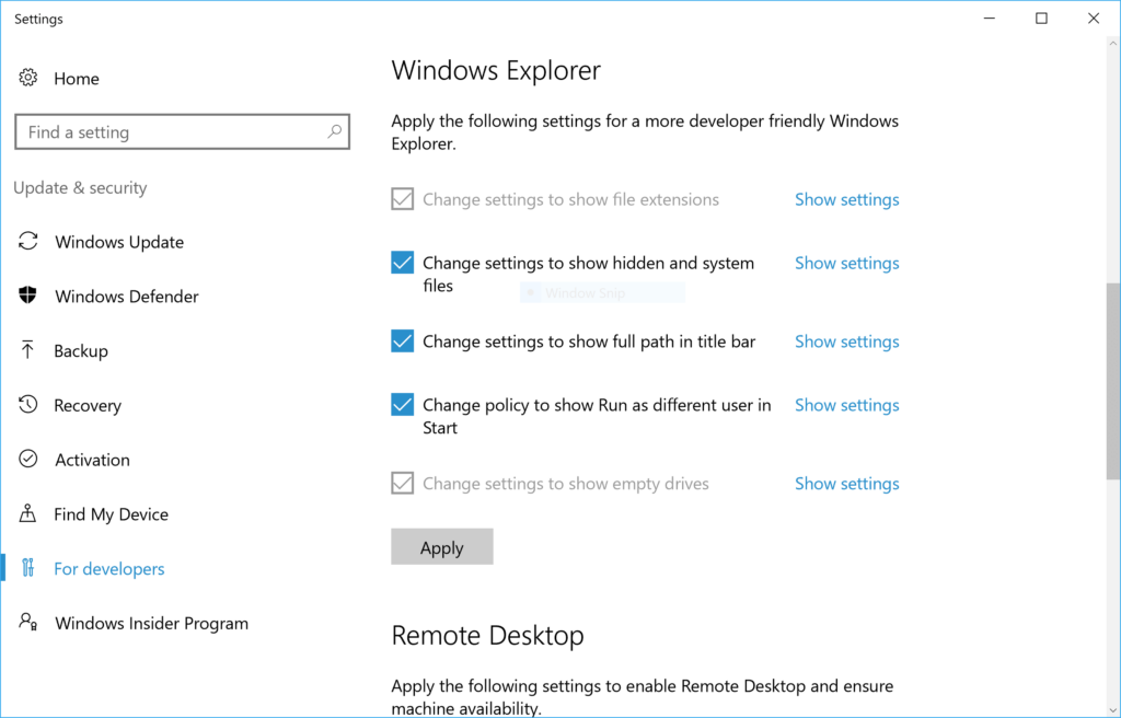screenshot_explorer_dev_settings